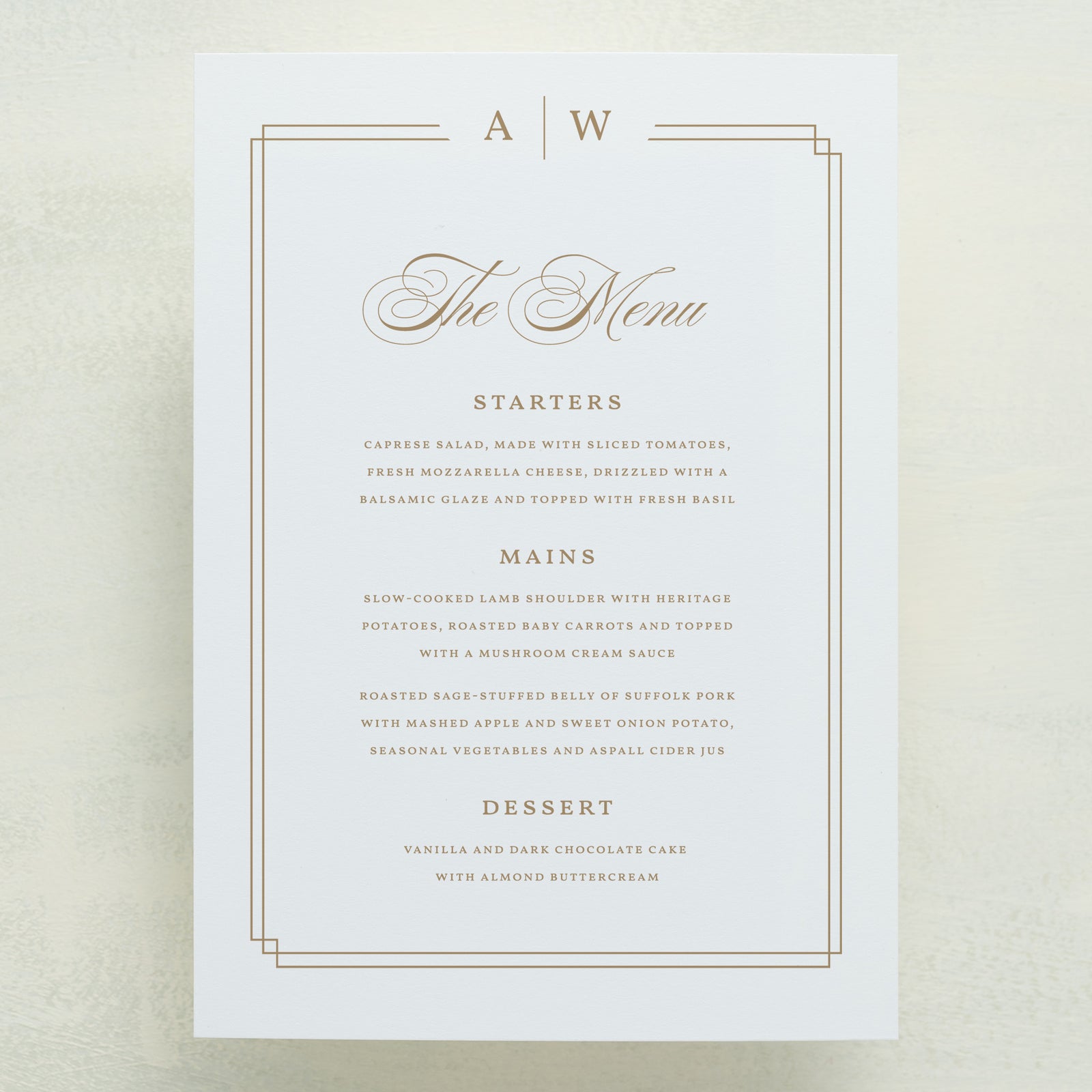Always Traditional Menu