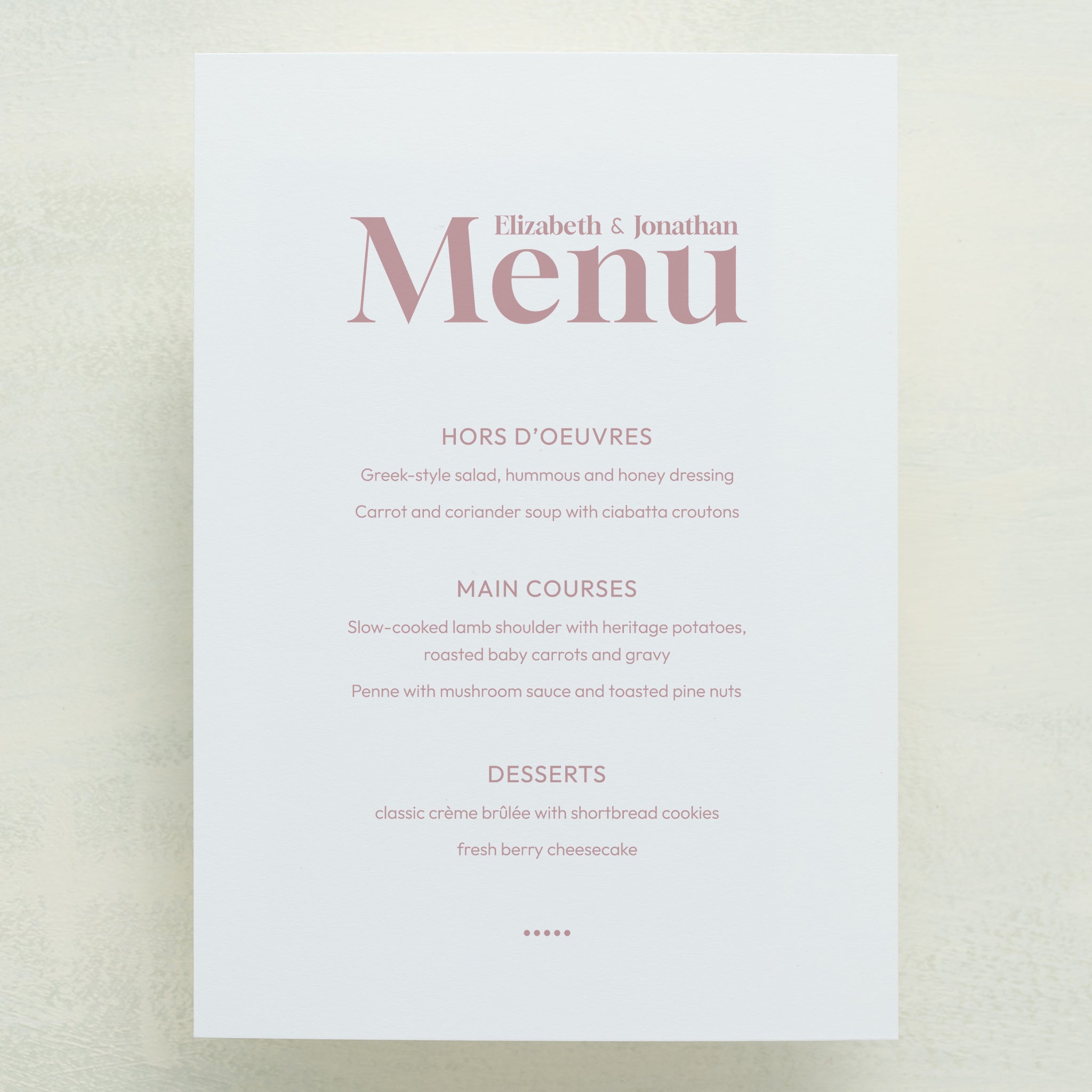 Manhattan Menu