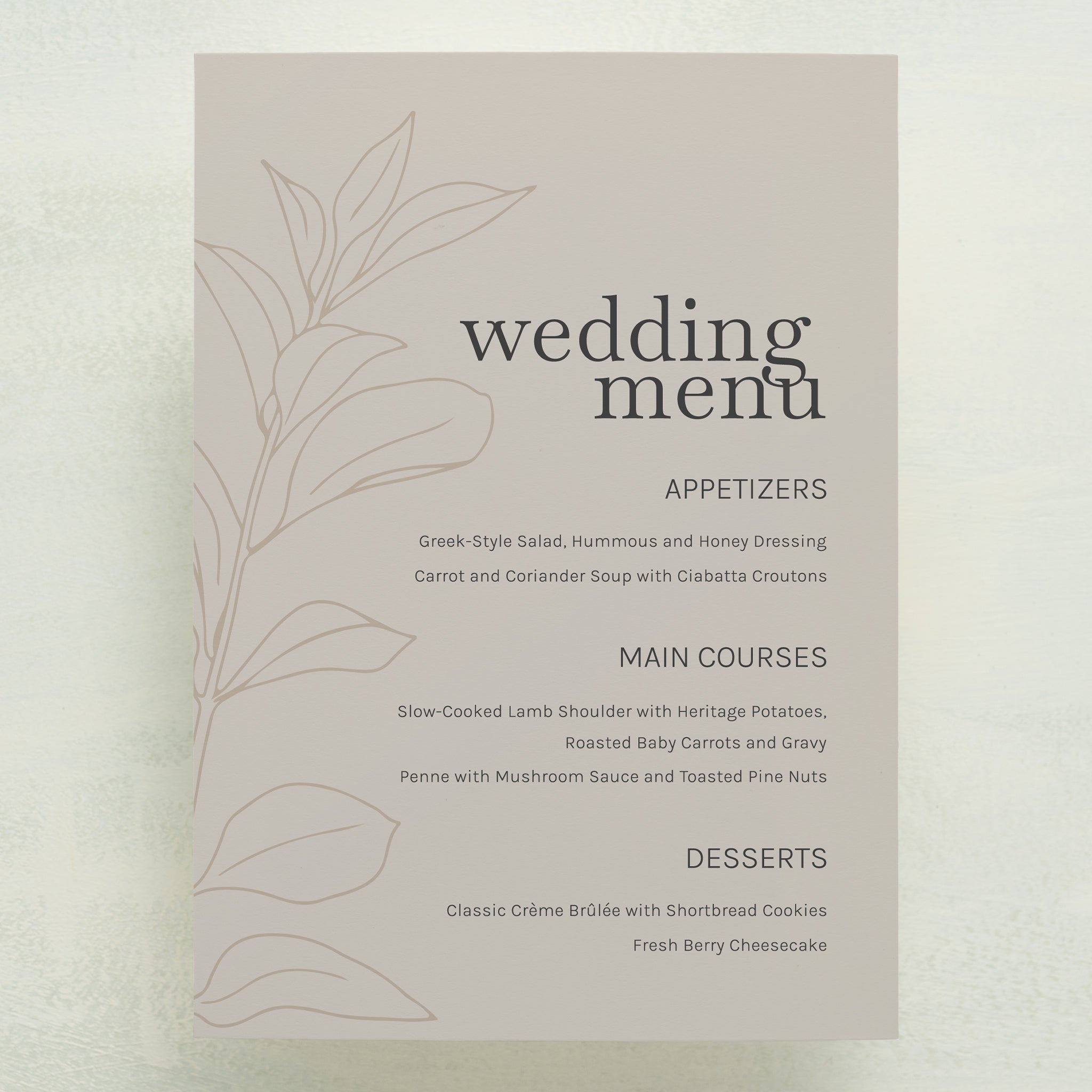 Embellished Menu