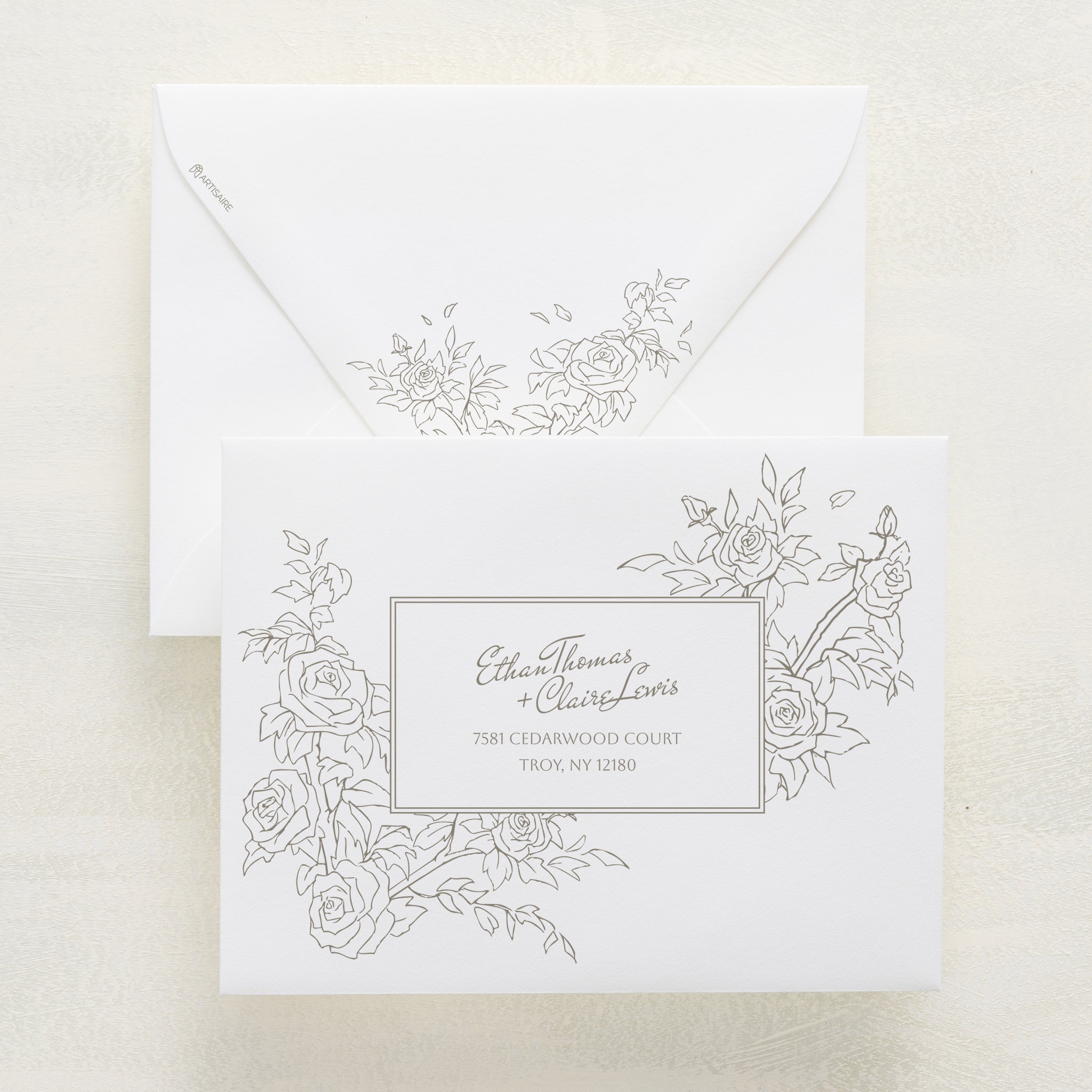 Rose Serenade Custom Reply Envelopes